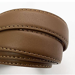 Yuangu Womens Belts for Jeans, Womens Leather Belt with Gold Buckle, Designer Belts for Pants Jeans Dresses (Brown, 100cm(Fits 24"-31"))