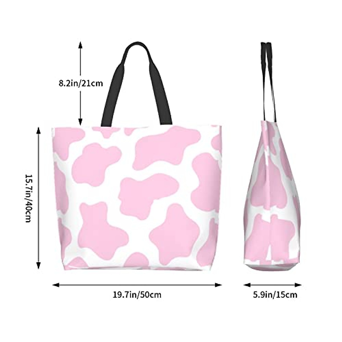 Gelxicu Cute Shoulder Tote Bags Cow Printed Casual Bag Cute Shoulder Handbags Shopping Handbag Grocery Bags