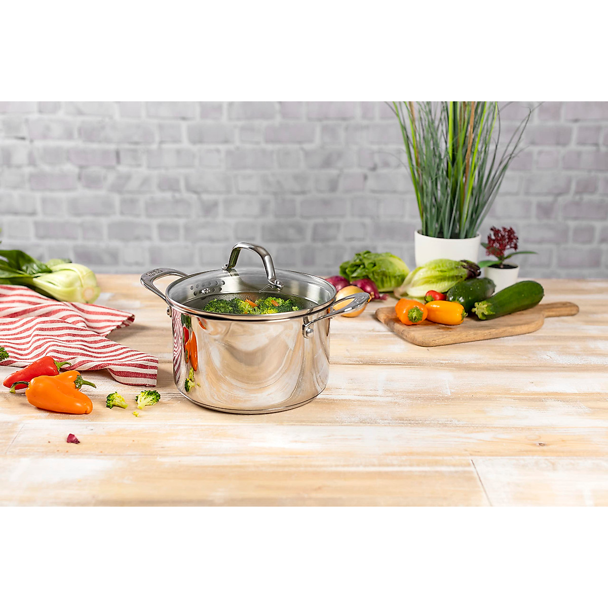 KUHN RIKON Allround Plus Stainless Steel Cooking Pot 3.7 L Diameter 20 cm