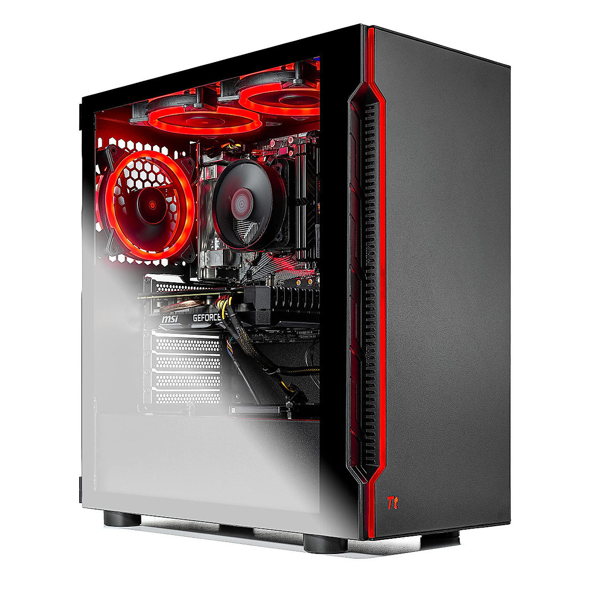 SkyTech Shadow Gaming Computer PC Desktop - Ryzen 5 3600 6-Core 3.6GHz, 1660 Super 6G, 1TB SSD, 16GB DDR4 3000, RGB Fans, AC WiFi, Windows 10 Home 64-bit, Black