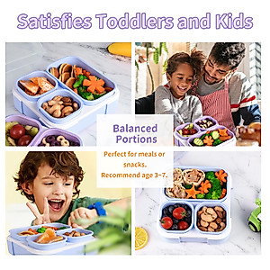 Genteen Bento Box for Kids, Toddler Lunch Box for Daycare Small Kids Snack Containers with Lids Portion Control Containers for Toddler Kids Girls Boys Leak-proof Set BPA Free