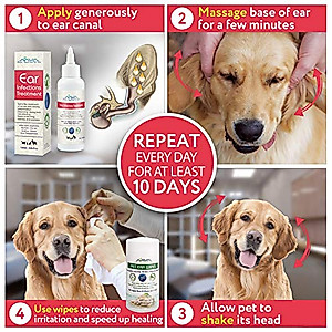 Arava Dog Ear Infection Treatment - First Aid in Acute & Chronic Inflammations - Anti Itch Effective Ear Cleaner - Pet Otic Ear Care Solution
