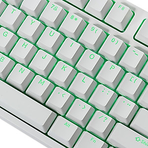 Happy Balls PBT Keycaps Backlit Cherry MX Keycap Set Doubleshot OEM Profile Key Caps for MX Switches Mechanical Keyboards (White Keyset)