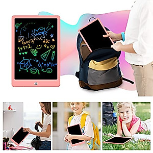 LCD Writing Tablet Doodle Board,10.5 inch Colorful Electronic Drawing Pads,Travel Gifts for Kids Ages 3 4 5 6 7 8 Year Old Girls Boys (Pink)