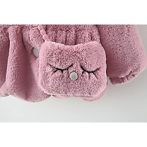 Plustrong Baby Toddler Girls Winter Coat Faux Fur Fleece Jacket Rabbit Coats for Girls (Pink bunny,100(18-24 Months)