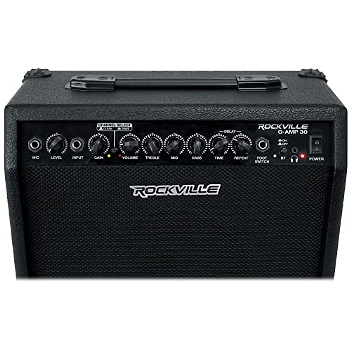 Rockville G-AMP 30 Watt Guitar Combo Amplifier Amp Bluetooth/Mic in+Footswitch