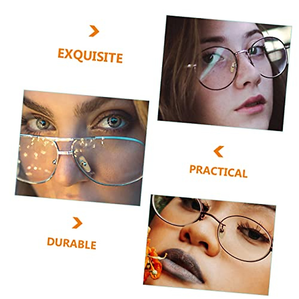 Healeved 6pcs Glasses Pads Fittings Universal Slip Pad Gasket Eyeglass for Accessories Eyeglasses Cushion Replacement Golden Supplies Kits and Nose Metal Anti- Re Sunglasses Support