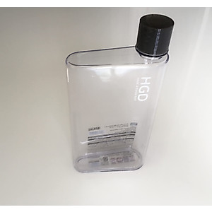 MosBug Clear Reusable Slim Flat Water Bottle 420ML abs Portable - Fits in Pocket &Random Corner.for School,Sports, Travel, Dining Time