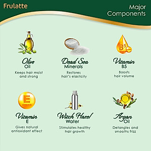 Frulatte Olive Shampoo with Organic Olive Oil | Rich in Vitamins A, D & E Hydrating Shampoo for Dry Damaged Hair | Paraben Free Shampoo | Natural & Deep Cleansing Hair Shampoo, 27 fl oz