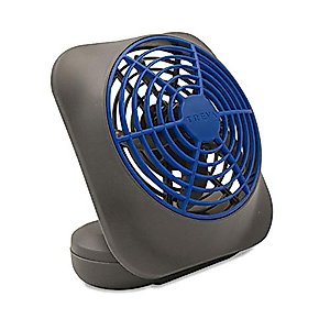 O2COOL Treva 5 Inch Battery Powered Fan Portable Desk Fan 2 Cooling Speeds with Compact Folding & Tilt Design Small Fan Cubicle Accessories Mini Fan Portable (Dark Blue)