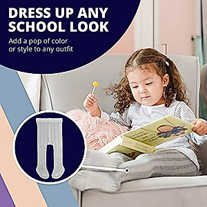 LA ACTIVE Baby Girl Tights Warm Cotton Leggings Tights, Non-Skid Seamless Cable Knit Stockings for 1T-2T Infant Toddler, Burgundy/Gold/Vanilla/Charcoal/Black-5 Pairs