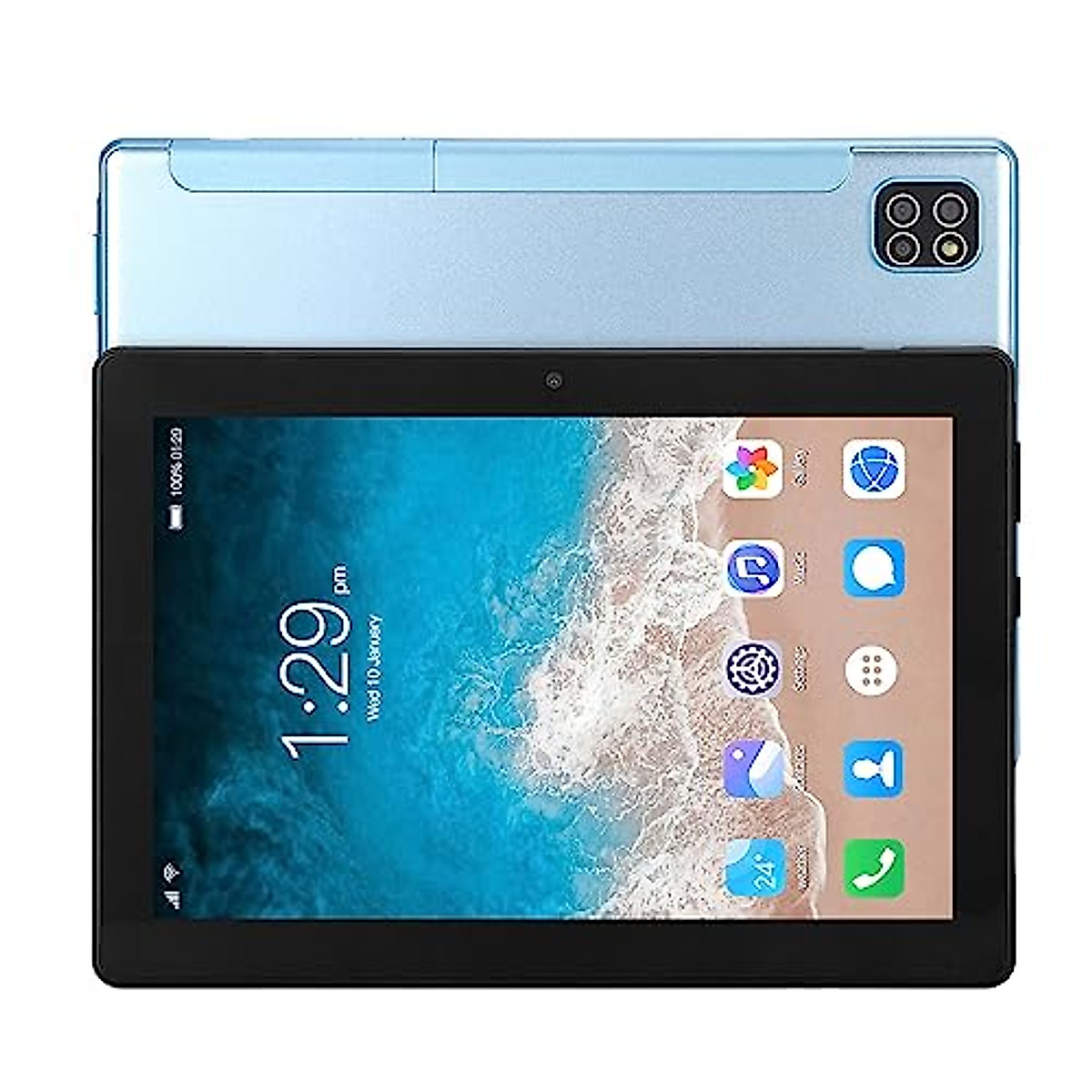 HEEPDD Smart Tablet, 8800mAh 8+20MP 4GLTE 6GB+128GB Storage 1920X1200 Resolution GPS Tablet with Charging Cable for Recreational Reading (Blue)