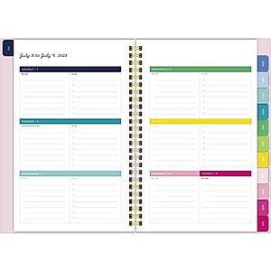 AT-A-GLANCE 2023-2024 Academic Planner, Simplified by Emily Ley, Weekly & Monthly, 5-1/2" x 8-1/2", Small, Monthly Tabs, Flexible Cover, Leatherette, Blush (EL13-200A)