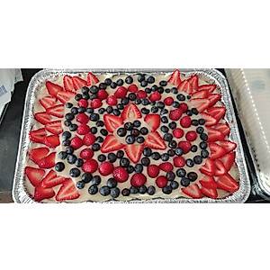 KitchenDance Disposable Silver 13" x 9" x 2" Aluminum Cake pans with Lids - 80 Ounces Rectangular Baking Pan Perfect for Cakes, Casseroles - Non Stick Pan for Baking, Storing, Preparing Food, 12 sets