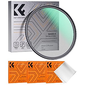 K&F Concept 67mm Black Diffusion 1/4 Filter Mist Cinematic Effect Filter with 18 Multi-Layer Coatings for Video/Vlog/Portrait Photography (K-Series)