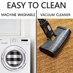 Halloween Decor Doormat Combo Set, 100% Coco Coir Welcome Mat + 28 x 43 Inches Black and White Plaid Mat- Halloween Front Porch Entryway Decor Floor Mat, Outdoor Mats Happy Halloween