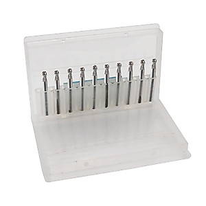 Rannb Double Cutting Carbide Rotary Burr Bits 1/8" Shank Dia 1/8" Head Dia Ball Shape Grinding Bit for Wood Carving Engraving Polishing - 10pcs