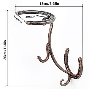 2 PCS Cowboy Hat Rack for Wall, Upgrade Western Cowboy Hat Holder Wall Mount, Rustic Horseshoe Hooks for Hats, Coats and Keys, Classical Heavy-Duty Iron Hat Hanger for Display and Storage