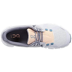 ON Women's Cloud 5 Push Sneakers, Glacier/Undyed White, 8