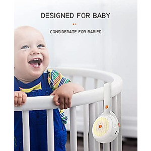 Portable White Noise Machine Baby, elesories Sound Machine Baby with Nursery Night Light,12 Soothing Sounds and USB Rechargeable Travel Baby, Child Lock, Baby Sound Machine for Adults Baby Sleeping