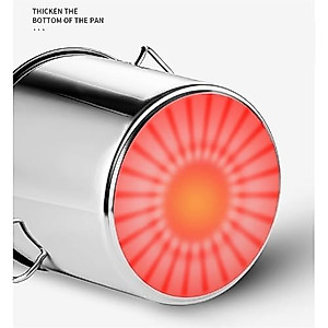 Stainless Steel Stock Pot Stock Pot With Spigot, Round Stock Pot With Soft-Touch Handles, Stainless Steel Soup Stockpot Composite Bottom 5-90L Wine Bucket,Thicken Milk Can With Tap S(Size:20*20cm(5L))