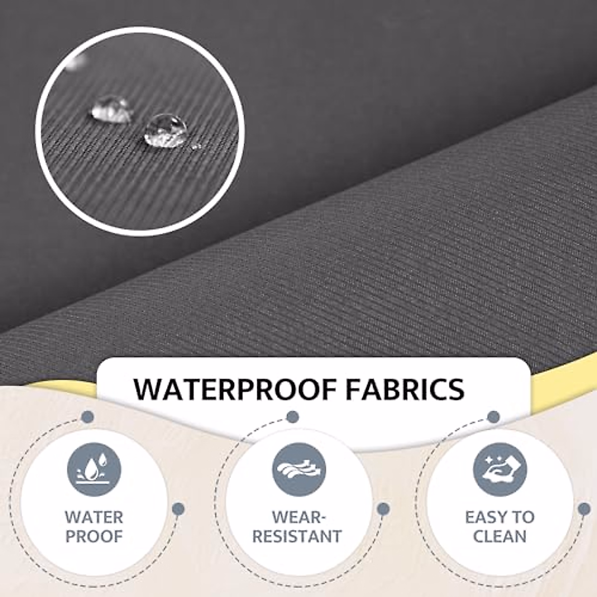 mudilun 16x16x3inch Outdoor Chair Cushions Double Piping with Carrying Handle Patio Furniture Cushions Outdoor with Zipper Waterproof Seat Cushions Set of 2 Durable Garden Sofa Couch Chair Pads