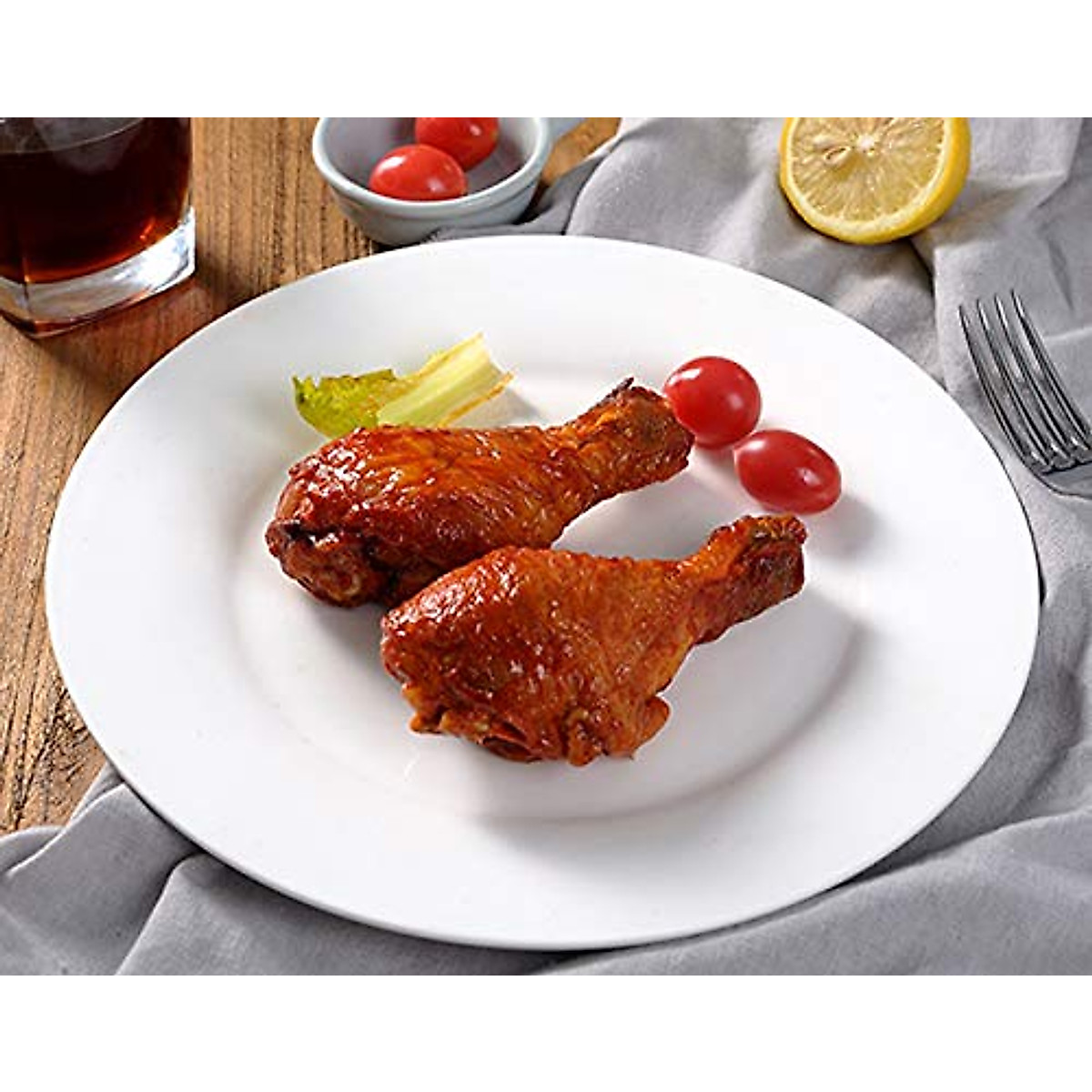 Foraineam 12 Pieces 8 Inch Round Porcelain Salad Plates Dessert Plate Set White Dinnerware Dish Serving Plates