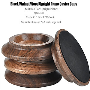 Upright Piano Caster Cups,Solid Wood Furniture,Piano Caster Cups - Non-Slip & Anti-Noise Foam (black walnut)