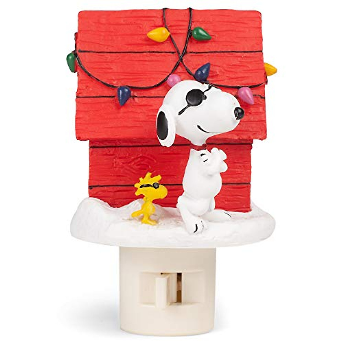 Peanuts 4.25 Inch Tall Snoopy Joe Cool Night Light Christmas Doghouse