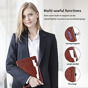 Case for Samsung Galaxy Tab A8 10.5 inch 2022 (SM-X200/X205/X207), Premium PU Leather Tablet Case with Hand Strap Large Pocket Auto Wake/Sleep Smart Cover, Reddish-Brown