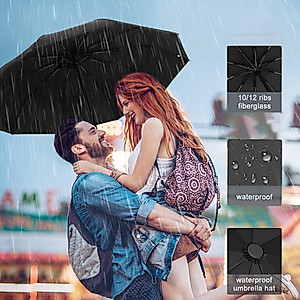 DOFOWOT UV Protection Umbrella for Rain Sun Umbrellas Windproof UPF 50+ UV Travel Umbrella Compact for Women Men
