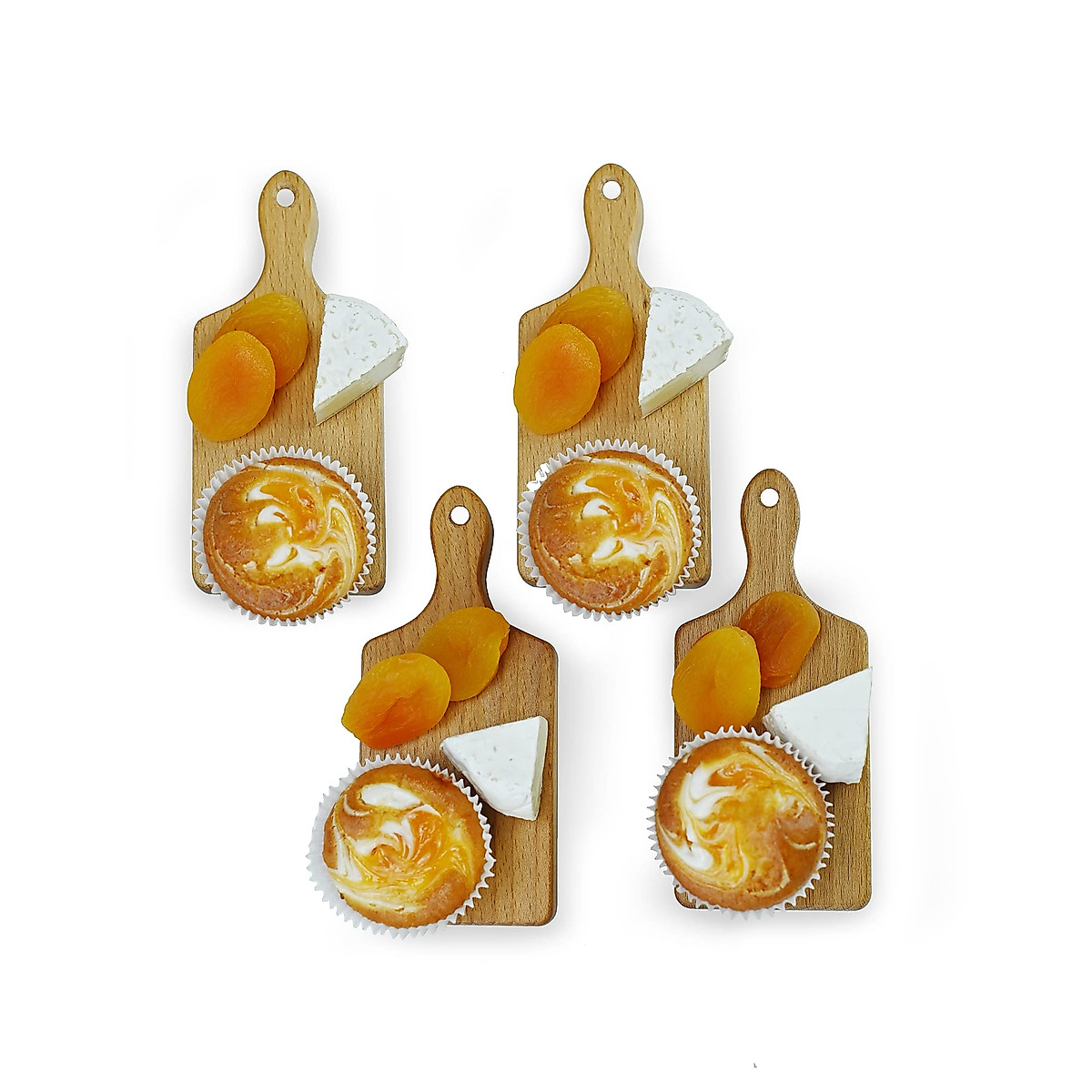 Woodla Mini Charcuterie Boards Cutting Board with Handle Set of 6 Pcs Beechwood, Bulk Pack