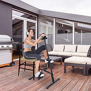 Exercise Bike, Adjustable Pedal Exerciser Hand Arm Leg Peddler Indoor Cycling Fitness Equipment with Non-slip Feet Pad and Pedal for Seniors Elderly Home Gym Total Body Workout