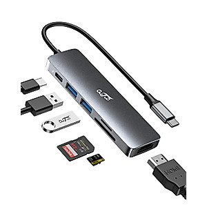 USB C Hub HDMI Adapter: 7in1 Docking Station USB 3.0 4K@30Hz HDMI 100W Port Type C Dongle Dock Accessories Hub Multiport Adapter for Mac Air/Pro iPad and Other USB-C Devices