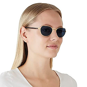 Vogue Eyewear Woman Sunglasses Gold Frame, Dark Blue Lenses, 53MM