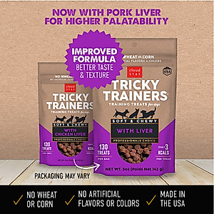Cloud Star Tricky Trainers Soft & Chewy Dog Training Treats 5 oz Pouch, Liver Flavor, Low Calorie Behavior Aid with 130 Treats
