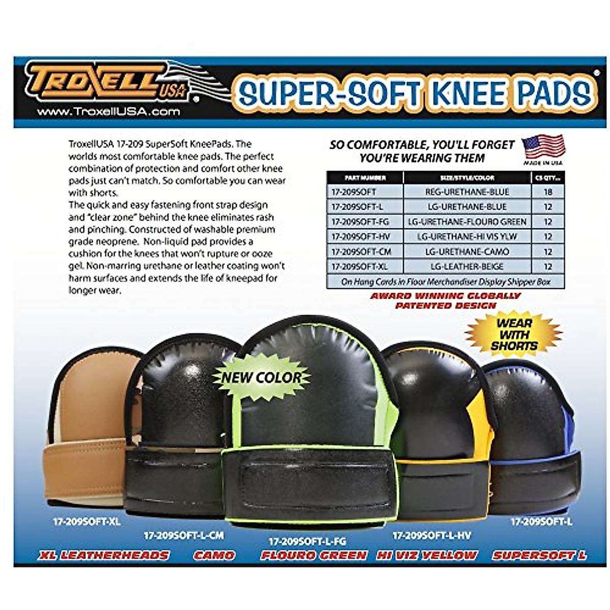TROXELL USA - SuperSoft Camo Kneepads (Large Size/Bagged in Pairs)