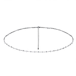 AoedeJ Silver Waist Chain Crystal Belly Chains Summer Beach Waist Jewelry Body Chains For Women (Crystal Silver)