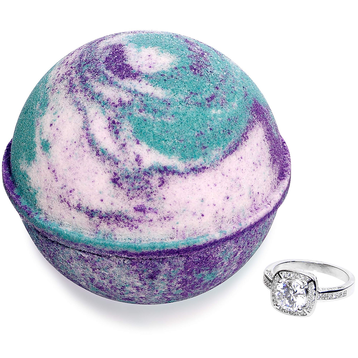 Bath Bomb with Size 8 Ring Inside Mermaid Daydream Extra Large 10 oz. Made in USA