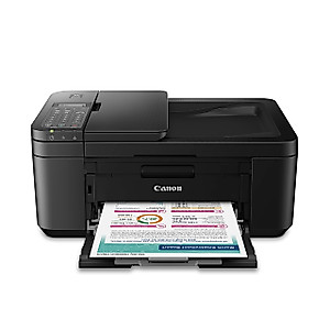 Canon PIXMA TR4720 All-in-One Wireless Printer for Home use, with Auto Document Feeder, Mobile Printing and Built-in Fax, Black (Renewed)