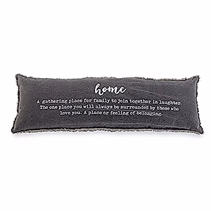 Mud Pie Home Definition Lumbar Decorative Accent Pillow, One Size (Pack of 1), Gray