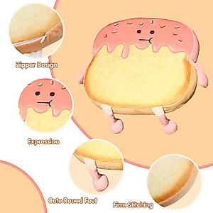 Oumelfs Toast Seat Cushion Cute Chair Pillow Pads Memory Foam with Removable Cover Gaming Chair Office Home Bedroom Shop Restaurant Decor (Strawberry)