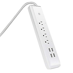 Feit Electric Smart Power Strip, Smart Plugs Work with Alexa and Google Home, No hub Required, 4 Sockets, 4 USB Ports, Remote Control from Anywhere, 15 Amp, Indoor Smart Powerstrip, POWERSTRIP/WiFi
