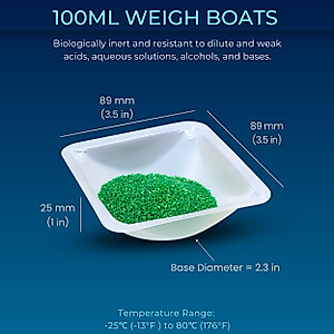 Pure Ponta Weigh Boats - 125pk Medium & 125pk Large Square Plastic Disposable Trays for Scale - 100ml & 330ml Lab Dishes