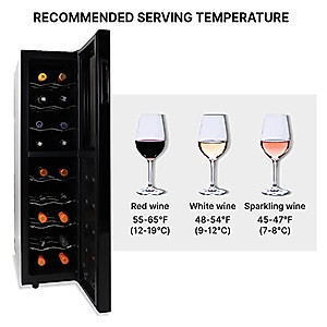 Koolatron Urban Series 18 Bottle Slim Dual Zone Wine Cooler, Thermoelectric Wine Fridge, Freestanding Wine Refrigerator for Home Bar, Kitchen, Apartment, Condo, Cottage