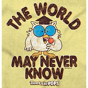 The World May Never Know Tootsie Pop Graphic T Shirt Men or Women Yellow Haze