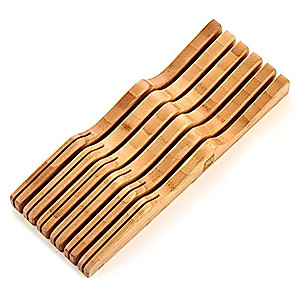 Cook N Home In-Drawer Bamboo Knife Storage Block, 11 Slot