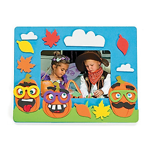 Funny Face Pumpkin Photo Frame Craft Kit - 12 - Crafts for Kids and Fun Home Activities