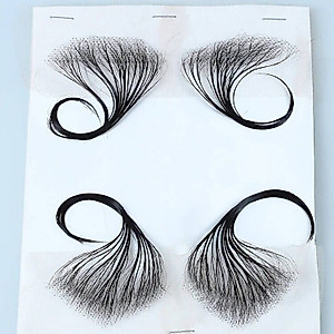 4pcs HD Lace Fluff Baby Hair Reusable Virgin Human Hair Swiss Lace Baby Hair Invisible Edge Stripes Hairline for Women Natural Black Color