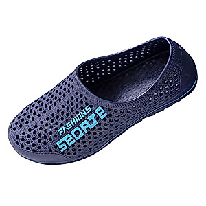 Men Sandal Beach Non Slip Garden Men Clogs Shoes for Men Beach Shoes Sandal for Men Formal (Blue, 9)